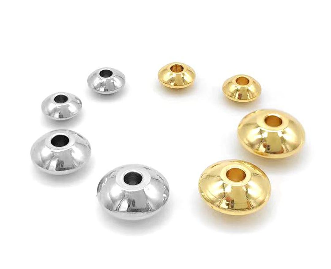 20/30/50pcs 3mm 4mm 5mm 6mm 8mm Stainless Steel Bicone Spacer Beads ...