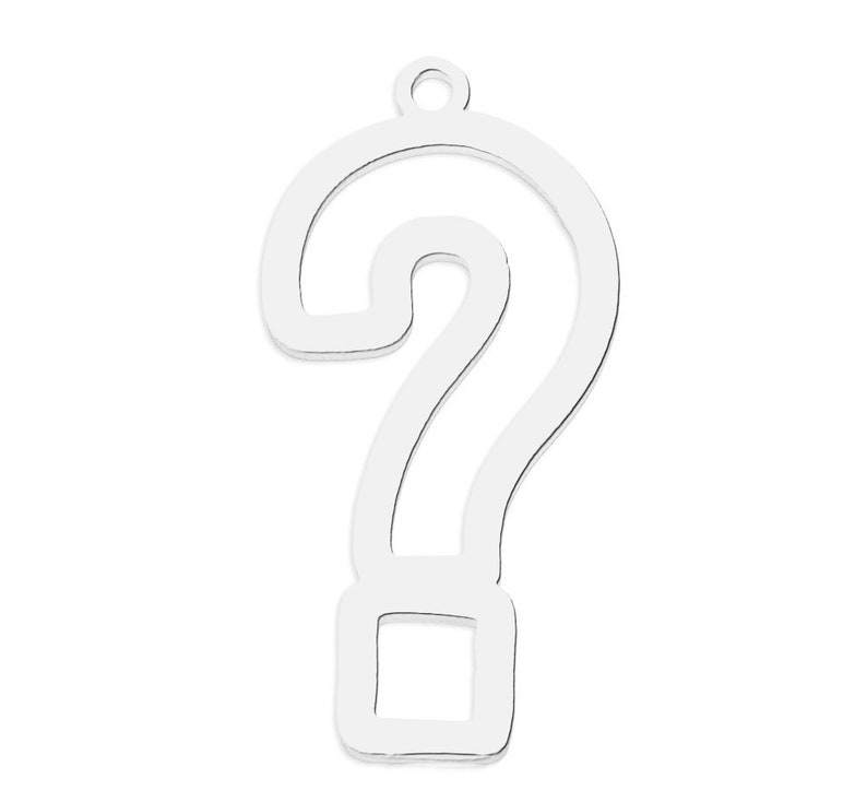 Stainless Steel Laser Cut Question Mark Pendant, Hallow Question Mark ...