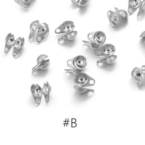 100pcs Bead Tips, Stainless Steel Ball Chain Clasp, Bracelet Ends, Bulk ...