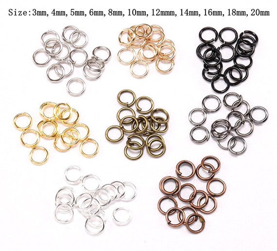 Split Rings Rybtd About 970 PCS Open Jump Rings 7 Colors 4/5/6/7/8/10mm ...