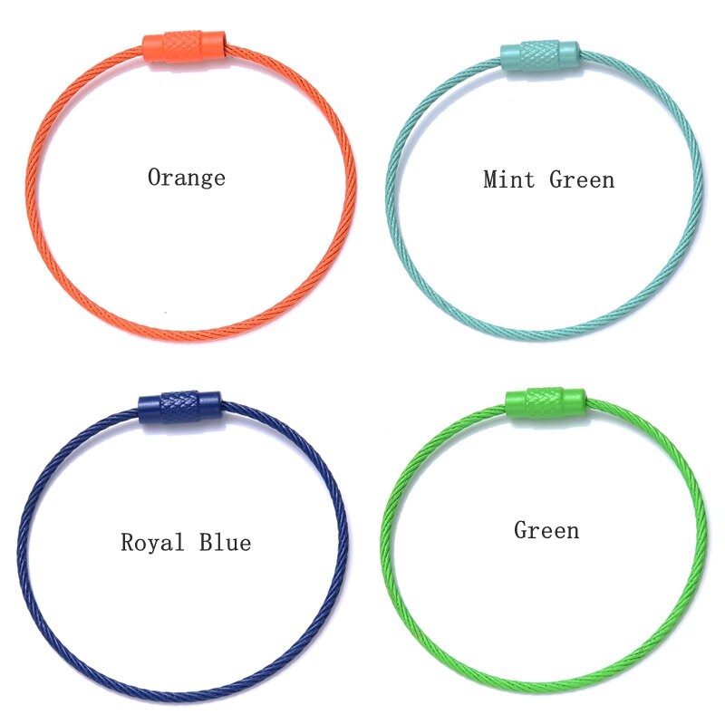 10pcs Wire Key Ring, 50mm Stainless Steel Wire Rope Key Chain, Round ...