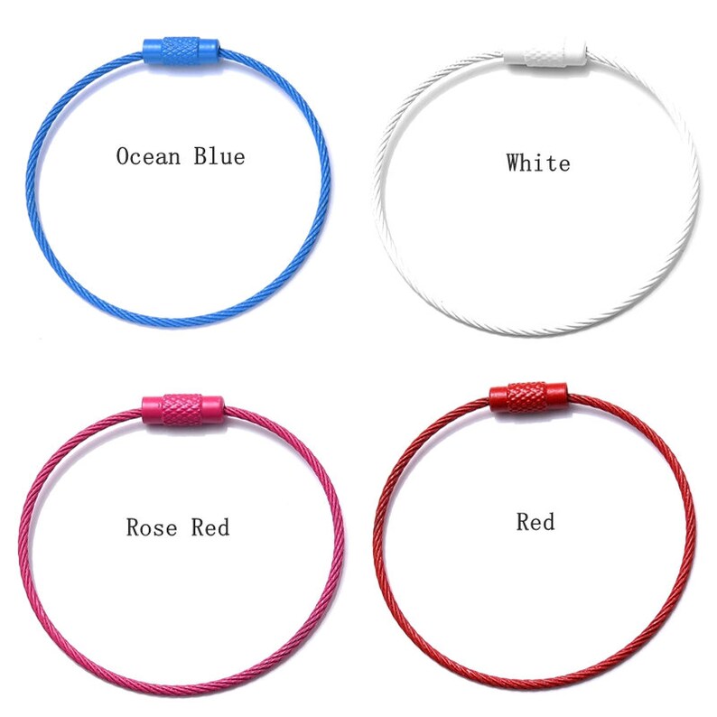 10pcs Wire Key Ring, 50mm Stainless Steel Wire Rope Key Chain, Round ...