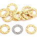10pcs Stainless Steel Round Ring Pendant, Hammered Circle Charm, Two ...