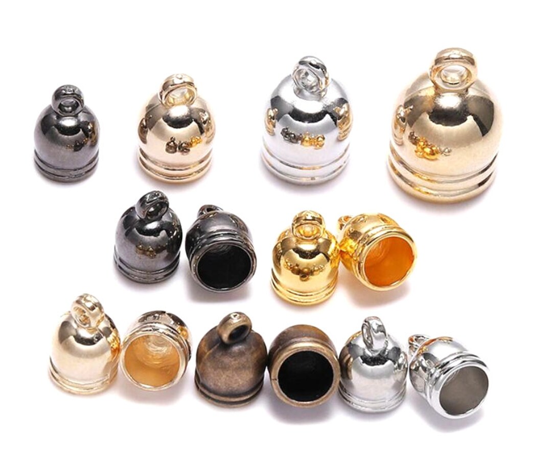 50pcs 7mm 8mm 10mm 12mm 15mm Acrylic Ribbon End Crimp Bead Caps ...