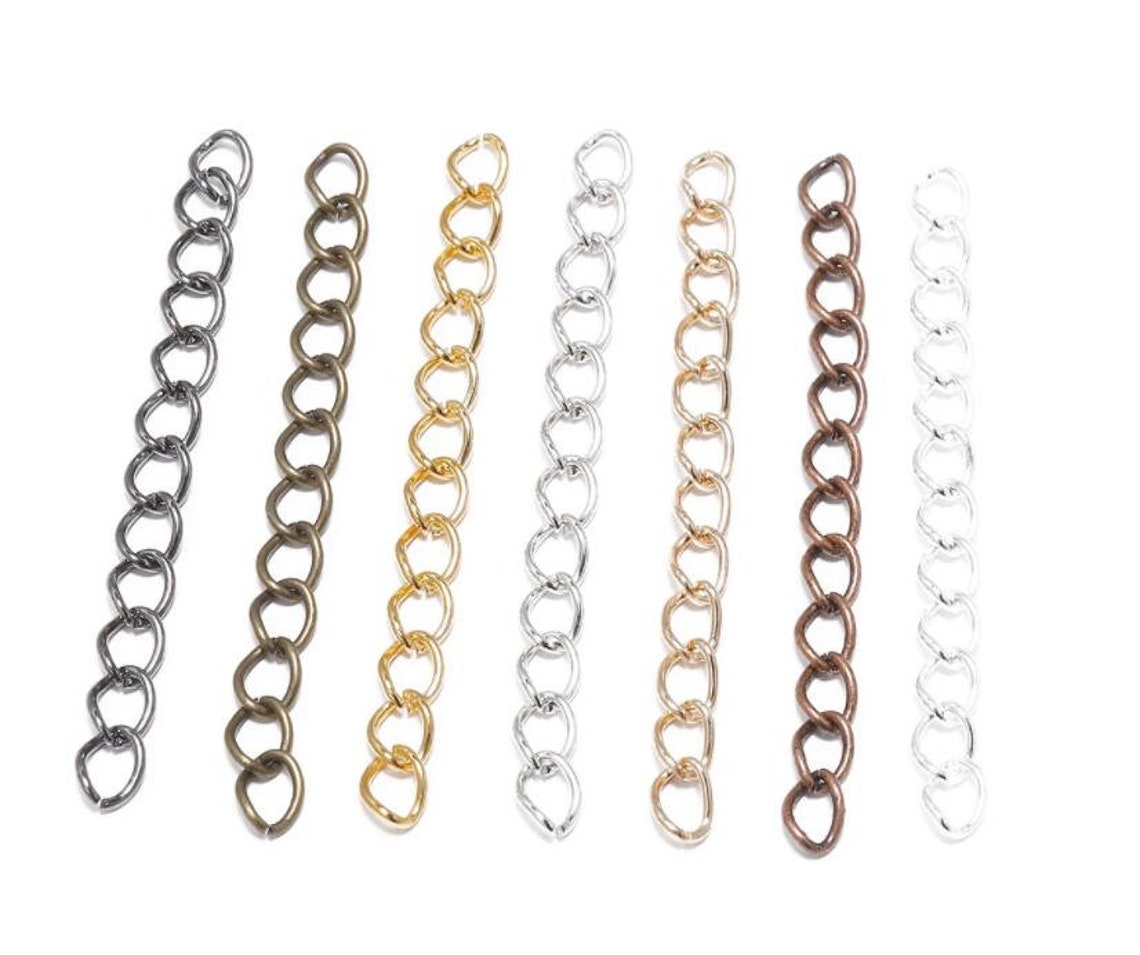 100pcs 50mm 70mm Extension Chain, Bracelet Extended Chains, Necklace ...