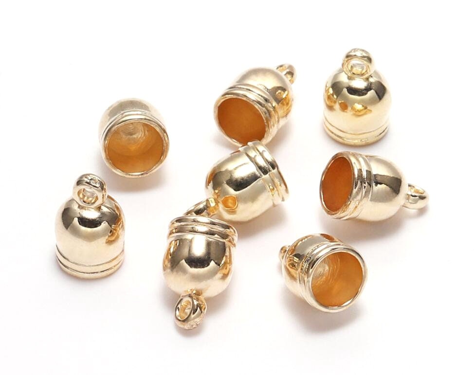 50pcs 7mm 8mm 10mm 12mm 15mm Acrylic Ribbon End Crimp Bead Caps ...