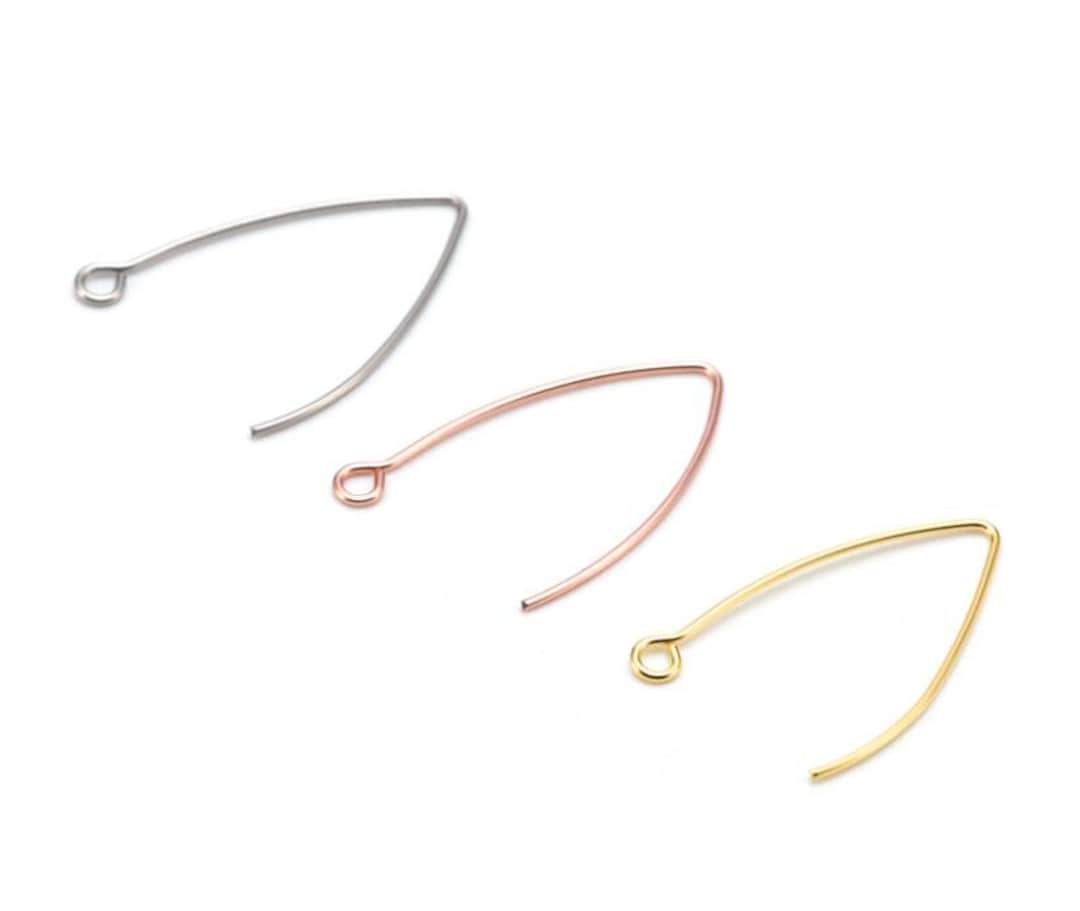 50pcs 30mm 40mm Stainless Steel V Shape Ear Hooks, Gold V Hooks for ...