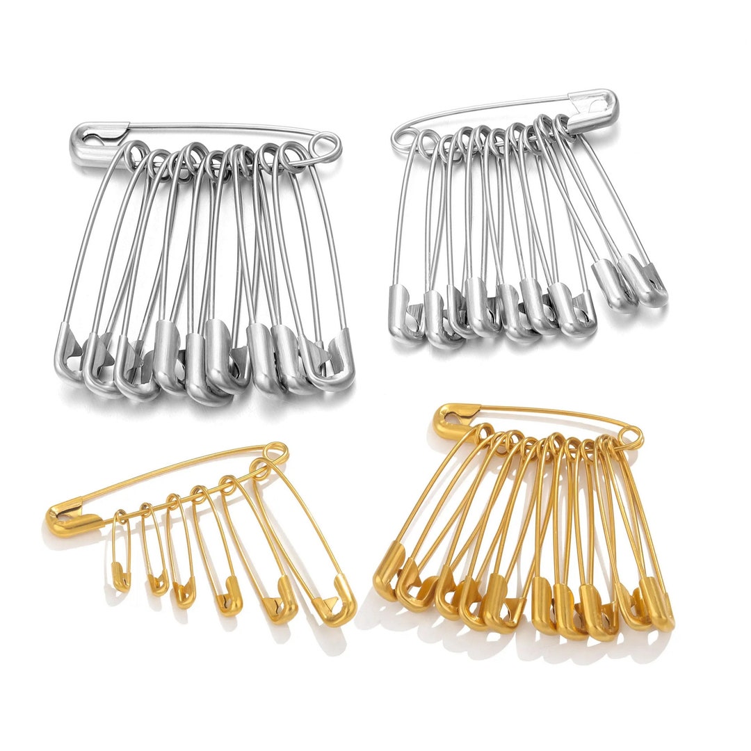 20pcs 20-56mm Safety Pins, Gold Safety Pin Brooch, Stainless Steel Pin ...