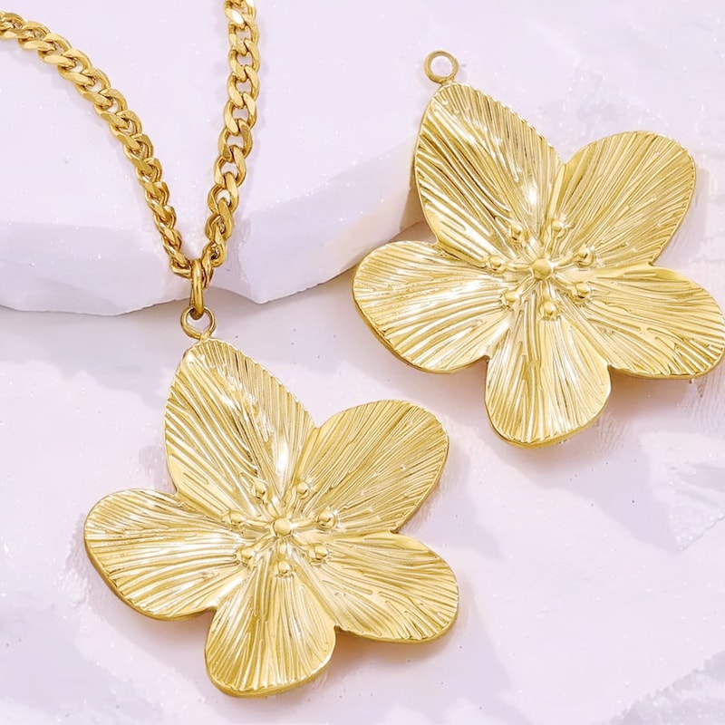 Gold Flower Charm - Etsy