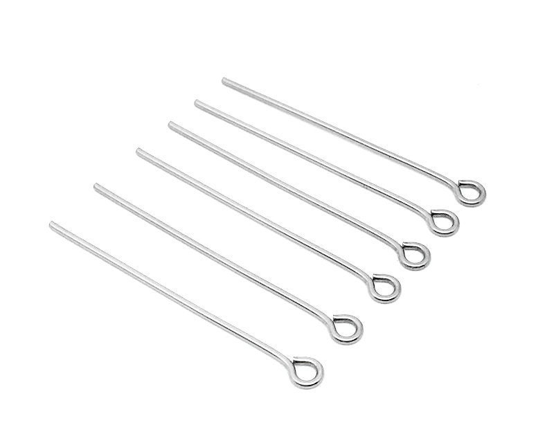 100pcs 16/20/25/30/35/40/45/50/60/70mm Eye Pins, Stainless Steel Eye ...