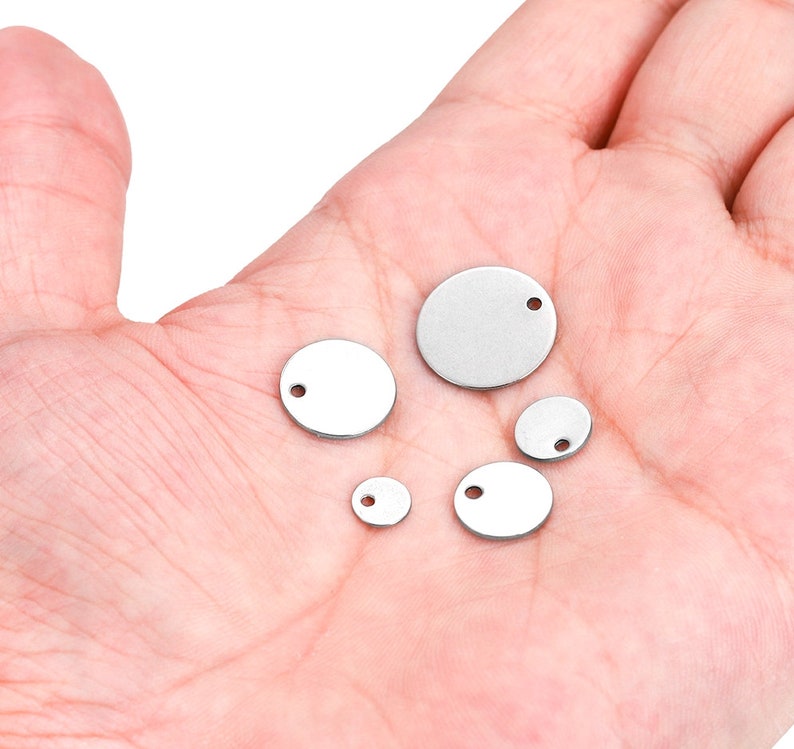 30pcs 8mm 10mm 12mm 15mm 20mm 25mm 316 Stainless Steel Round Disc, One ...