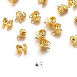 100pcs Bead Tips, Stainless Steel Ball Chain Clasp, Bracelet Ends, Bulk ...