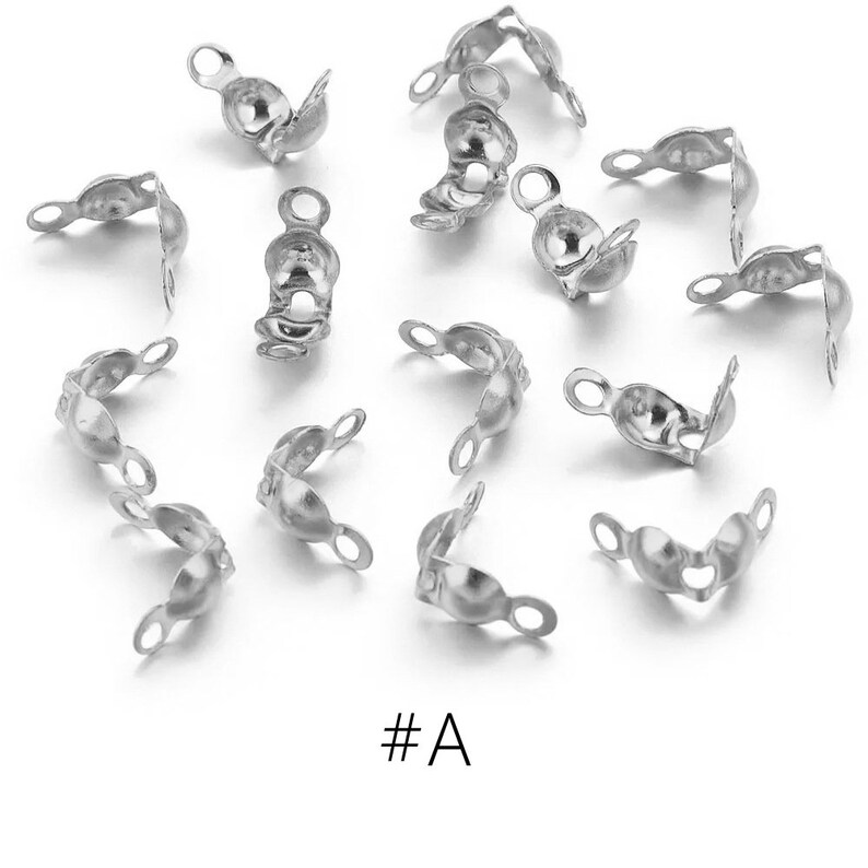 100pcs Bead Tips, Stainless Steel Ball Chain Clasp, Bracelet Ends, Bulk ...