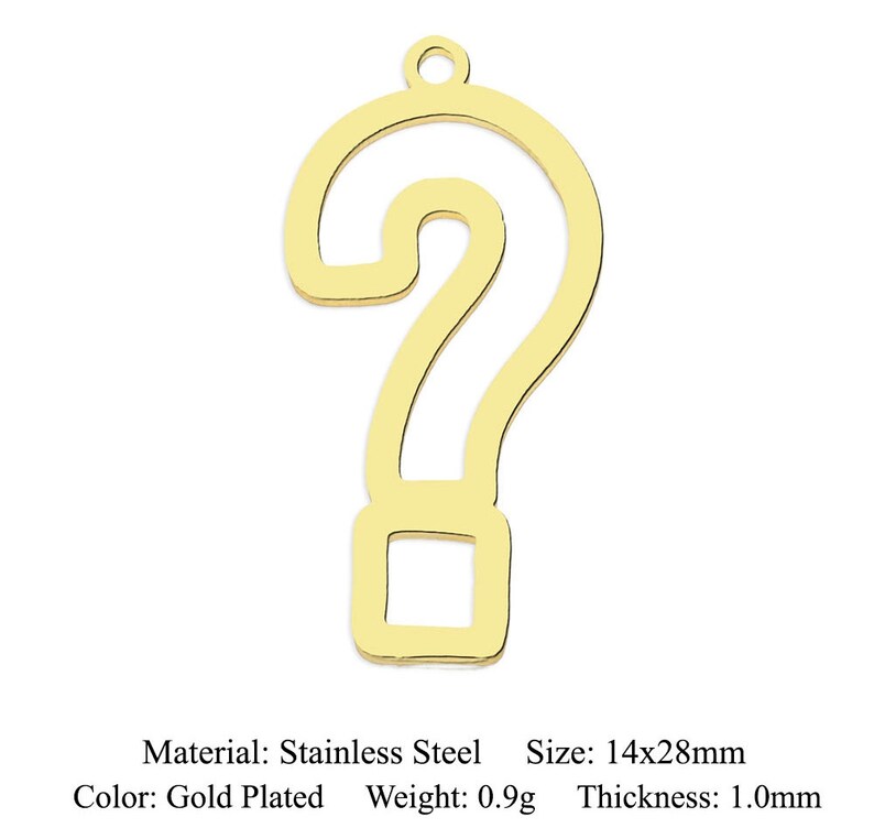 Stainless Steel Laser Cut Question Mark Pendant, Hallow Question Mark ...