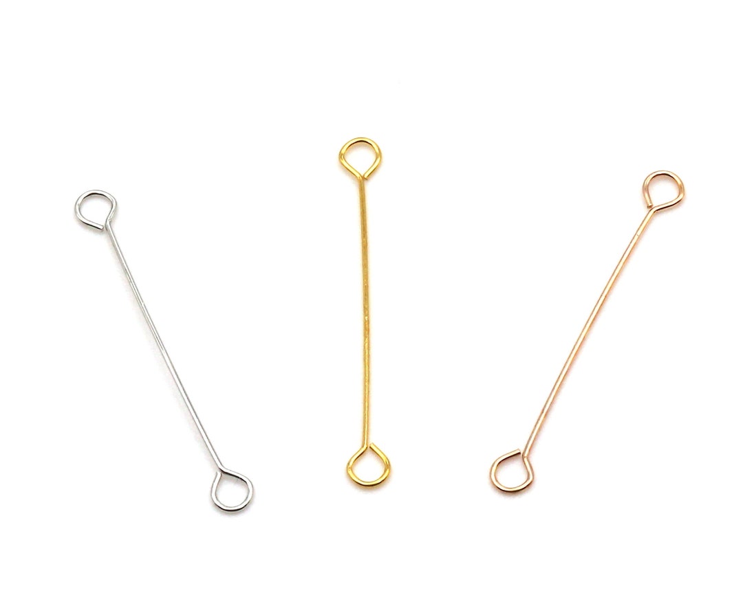 300pcs 15mm 20mm 25mm 30mm 35mm 40mm Double Eye Pins, Gold Eye Pin for ...