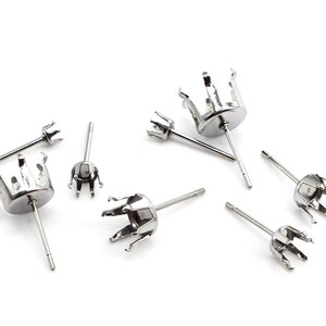 30pcs 4mm5mm 6mm 8mm 316 Stainless Steel Diamond Earring Post, 6 Prong ...