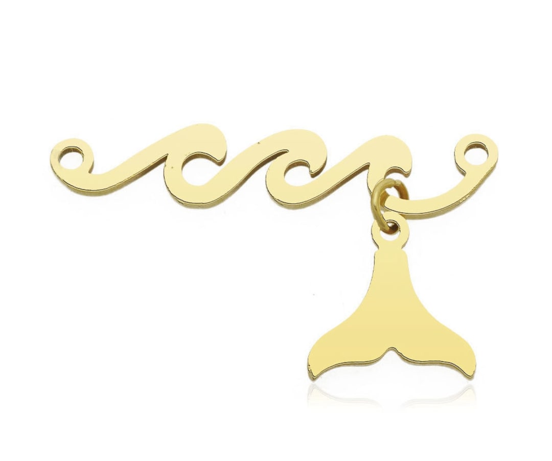 Stainless Steel Laser Cut Fish Tail Pendant, Fish Tail Connector Charm ...