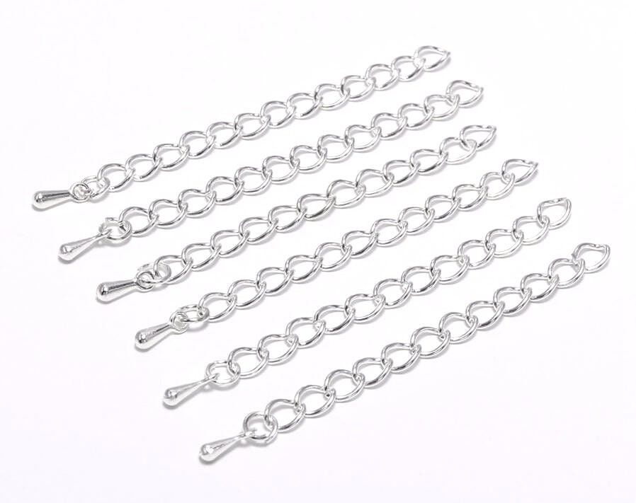 50pcs Extender Chains, 8 Colors 50mm 70mm Extension Chain With Teardrop ...