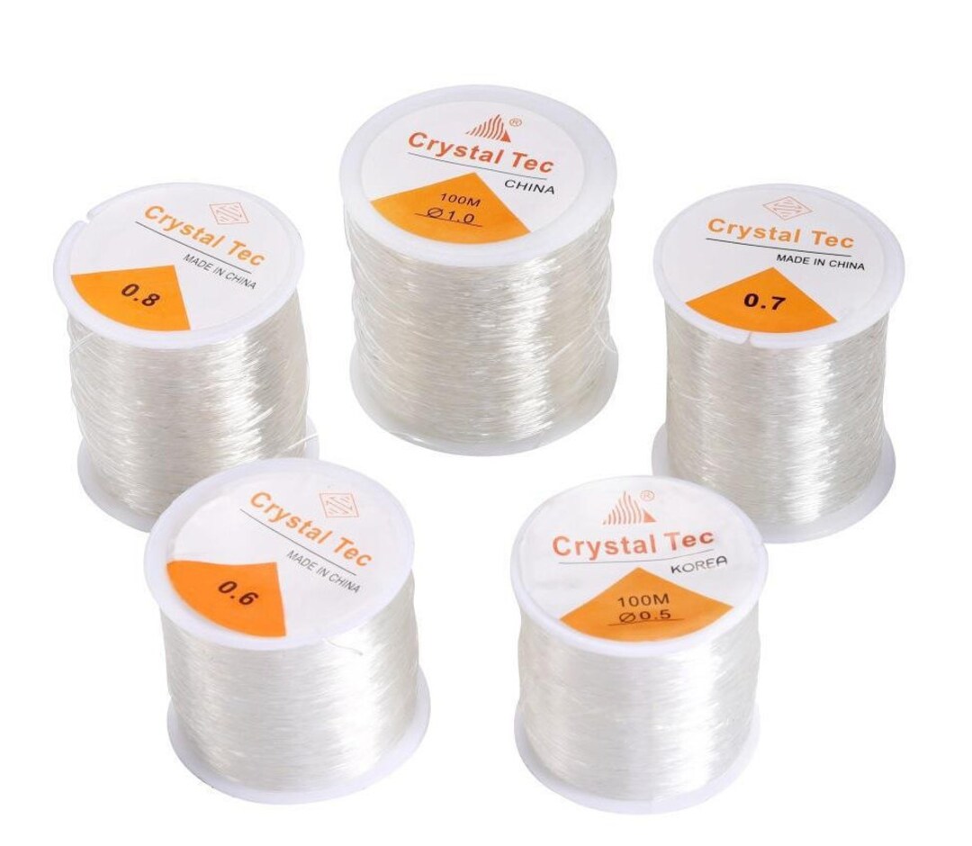 100 Meters Plastic Crystal Beading Stretch Cords, Elastic Line, Clear ...