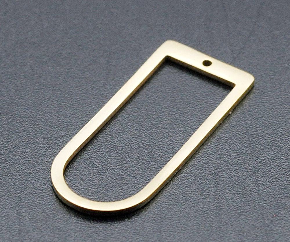 Stainless Steel Laser Cut D Shape Pendant, Hallow D Charm, Gold ...