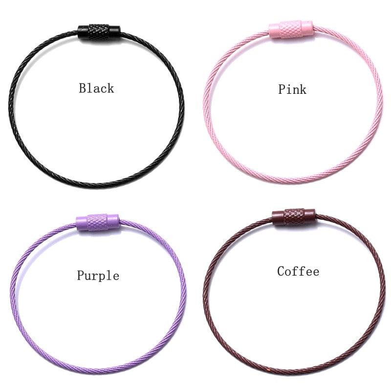 10pcs Wire Key Ring, 50mm Stainless Steel Wire Rope Key Chain, Round ...