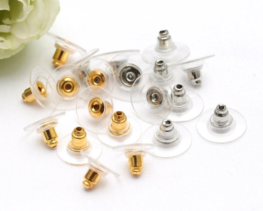 100pcs 11x6mm Saucer Back Stopper Nuts, Ear Stopper Backs, Plastic ...