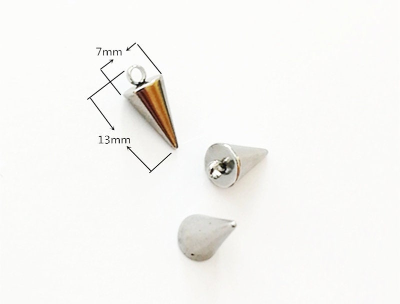30pcs Stainless Steel Spike Charms, Spike Pendant, Stainless Steel ...