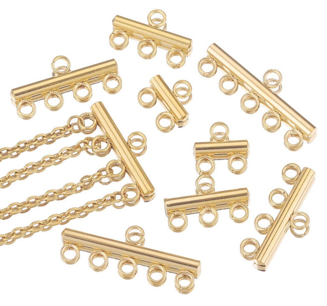 10pcs Stainless Steel Multi Loop Connector, Necklace Chain Connector ...