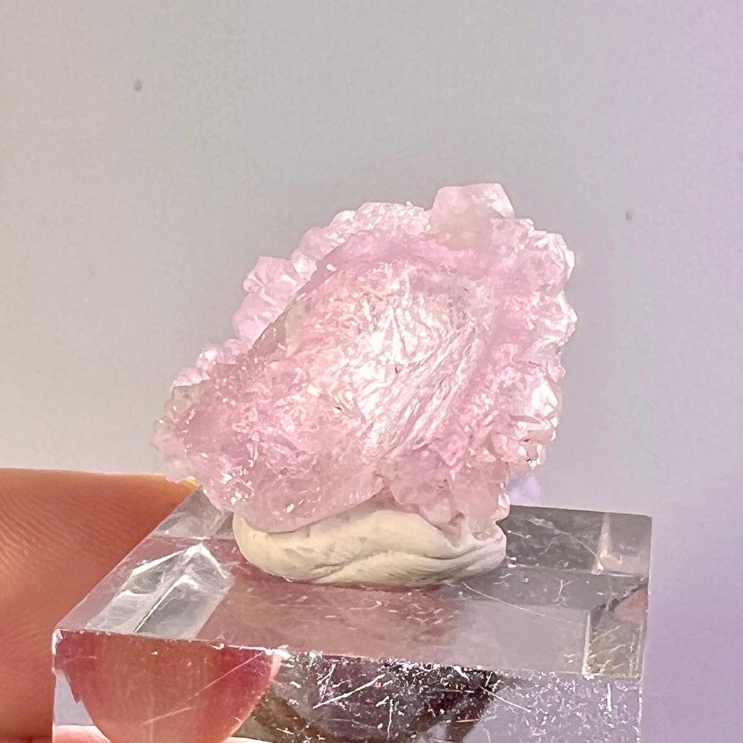 Mini Ombré Pink Crystallized Rose Quartz Elestial Master | Rare Canga ...
