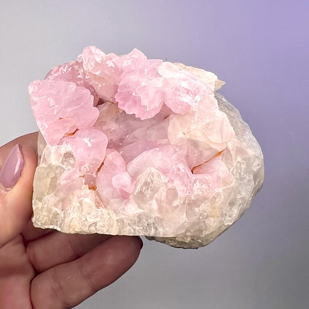 Crystalized Rose Quartz Elestial Master Epic Canga Rosa on Quartz Self ...