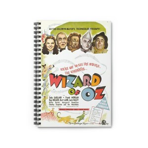 The Wizard of Oz Movie Poster Spiral Notebook Ruled Line Gift for Him ...