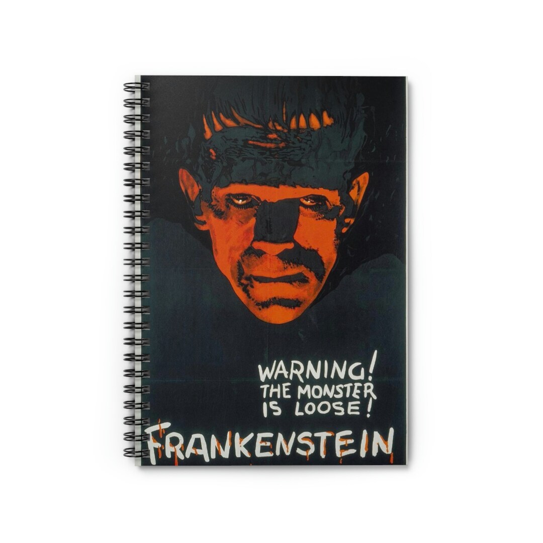 1931 Frankenstein Movie Poster Spiral Notebook Ruled Line Gift for Him ...