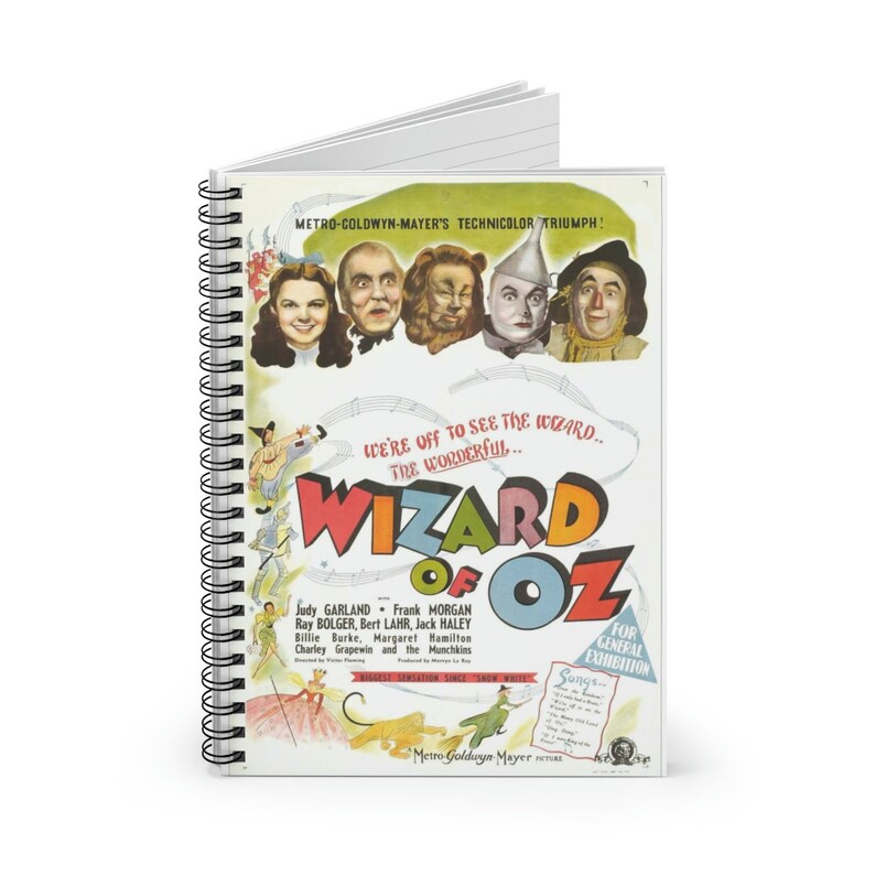 The Wizard of Oz Movie Poster Spiral Notebook Ruled Line - Etsy