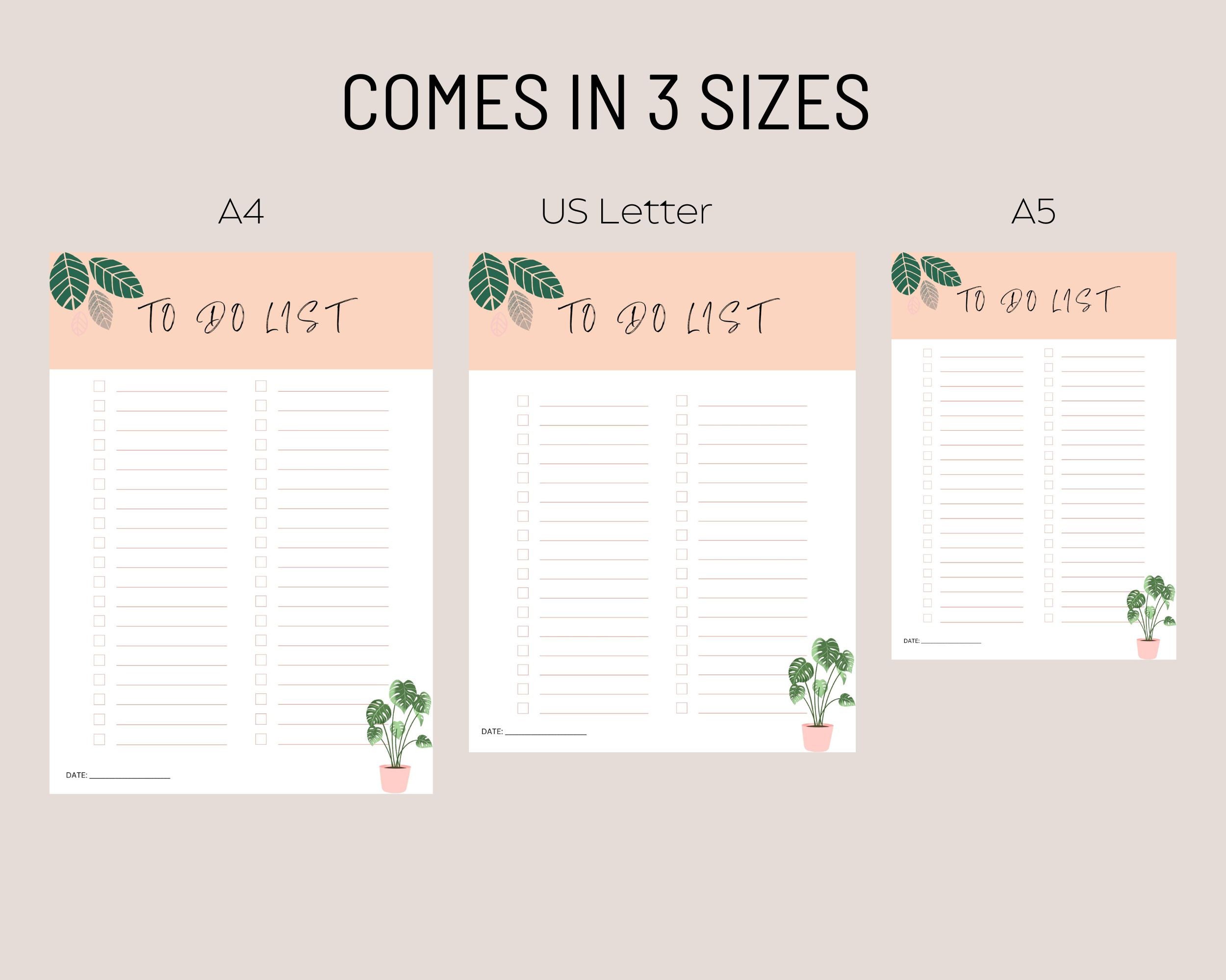 Digital to Do List Planner Printable Checklist Weekly - Etsy