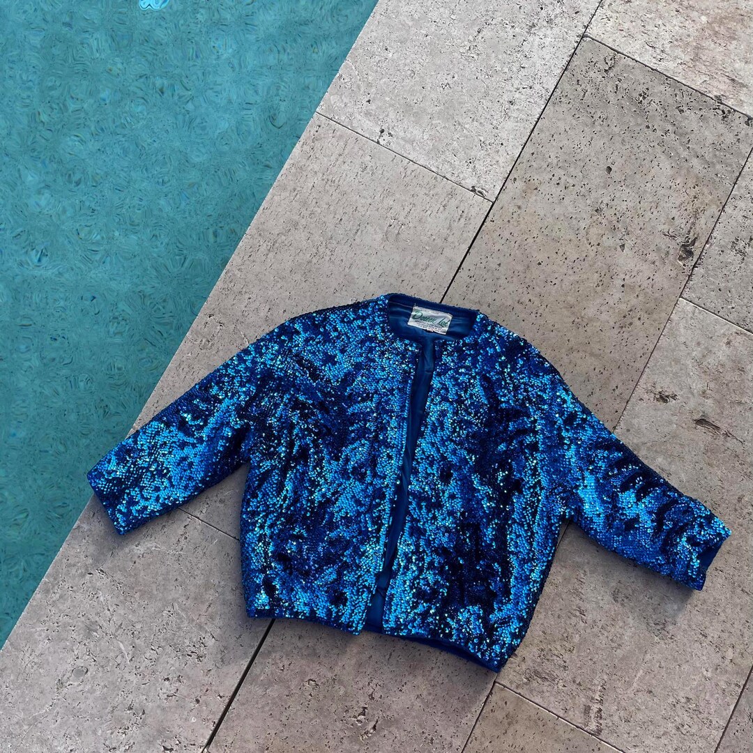 Vintage Doreen Loh Sequin Cardigan - Etsy
