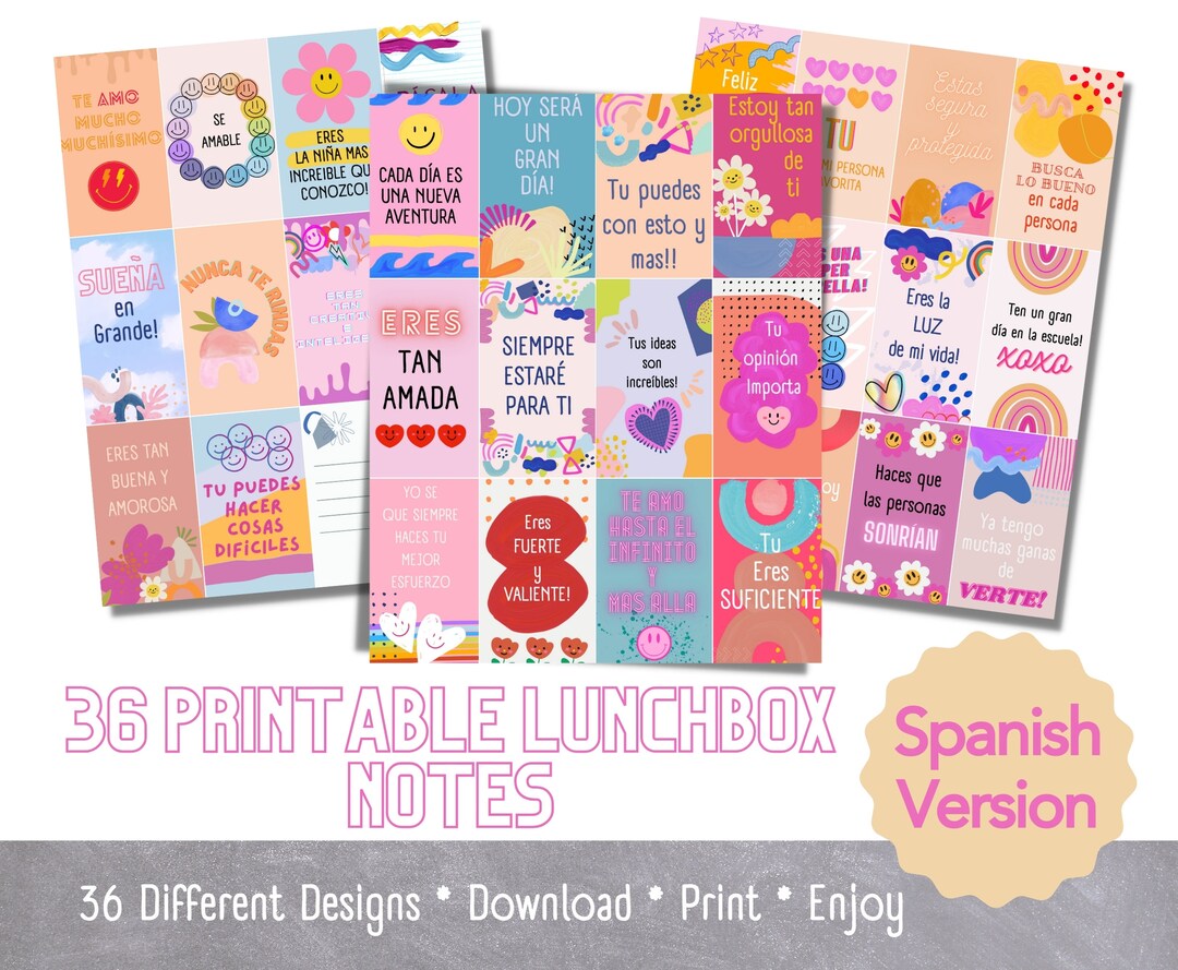 Printable SPANISH Lunchbox Positive Affirmation Notes for Kids I Am ...
