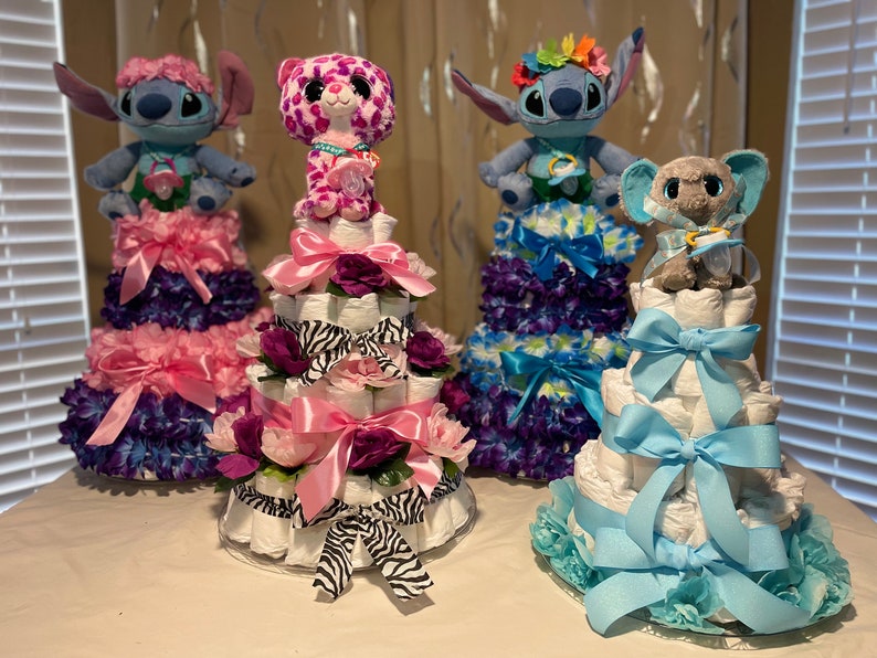 Stitch Diaper Cake Baby Shower Lilo and Stitch Blue & - Etsy