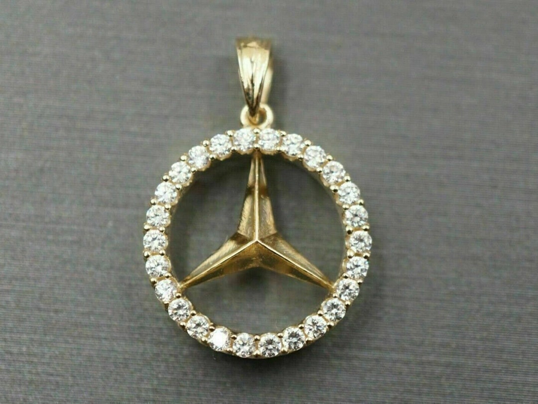 Mercedes Benz Logo Necklace Open Circle Necklace 2.1 Ct - Etsy