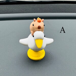 Cute Capybara Bath Car Ornament, Cute Shake Capybara Car Dashboard ...