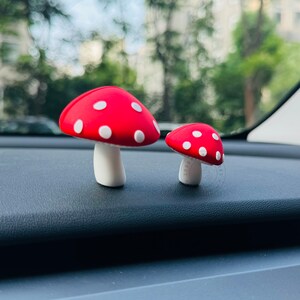 2pcs Small Mushroom Car Ornament,mushroom Car Dashboard Accessory ...