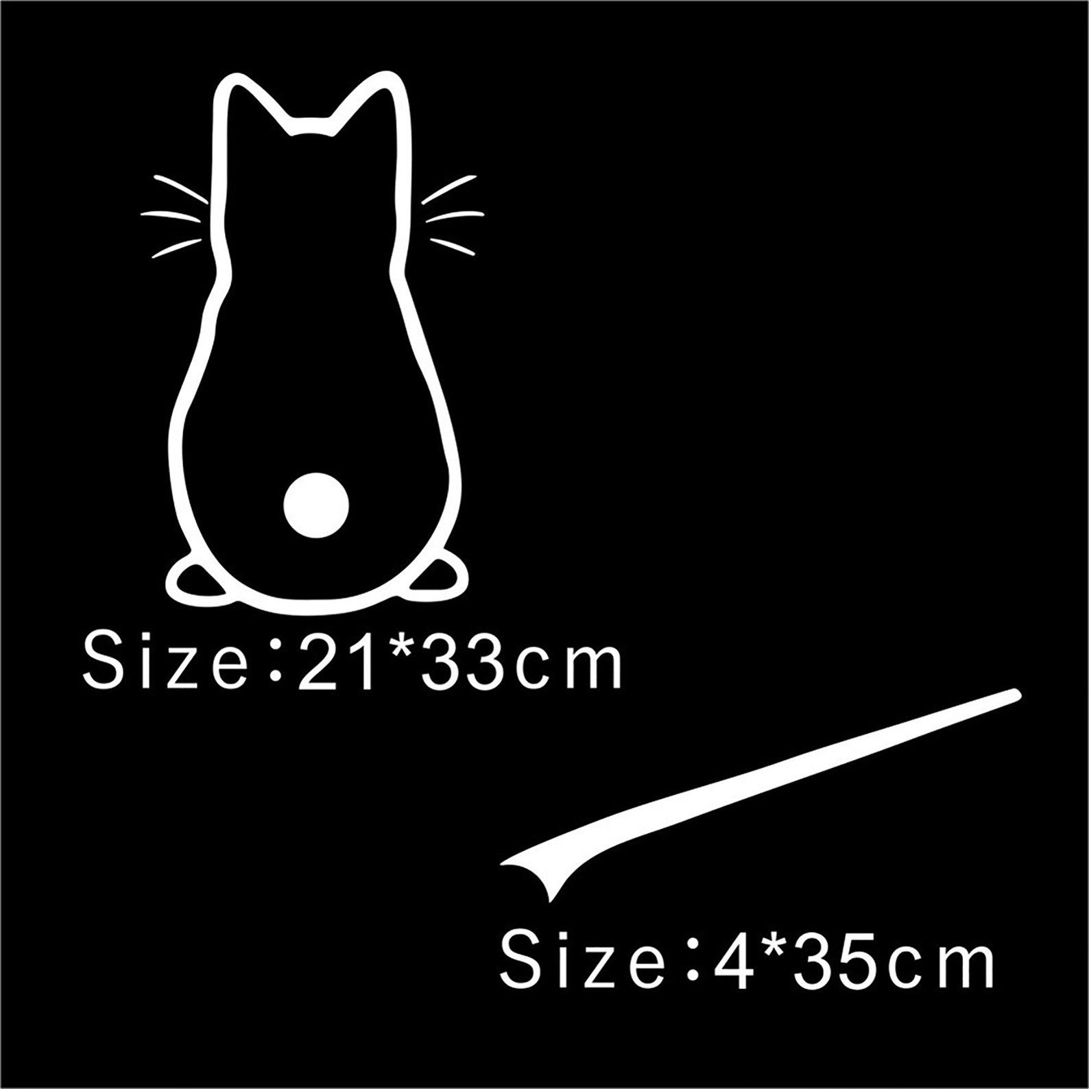 Cat Window Wiper Tail Sticker, Rear Windshild Decoration, Cartoon Line ...