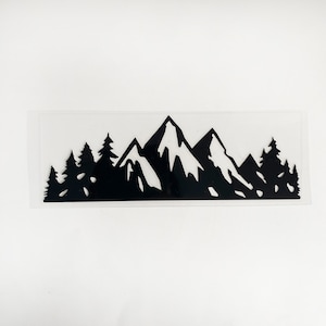 Vinyl Mountain and Trees Sticker, Waterproof Emblem Graphic Decal ...