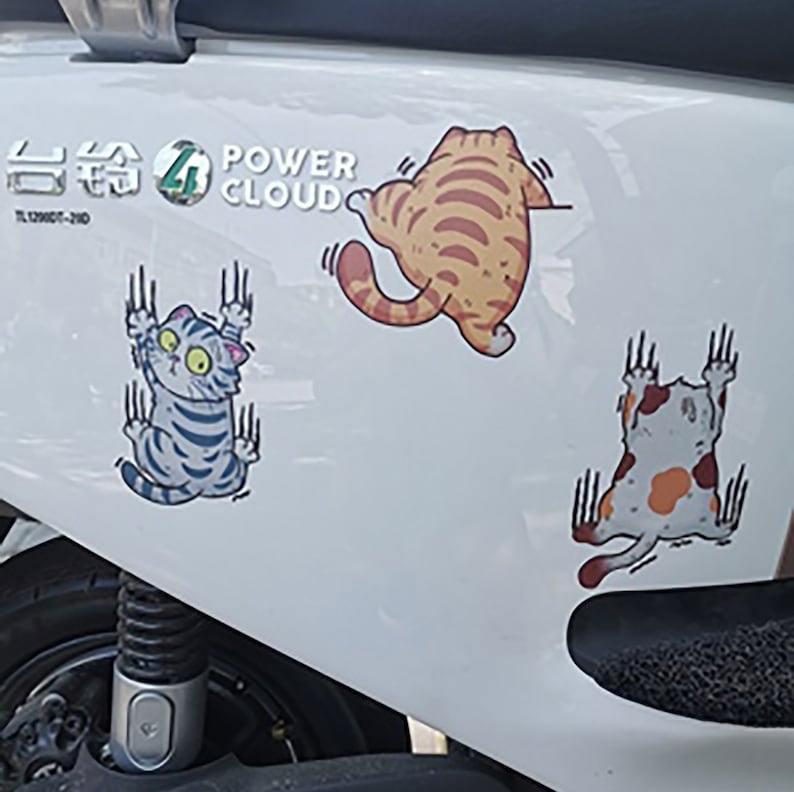 Cute Cartoon Cat Car Sticker Funny Cat Scratch Decals Custom - Etsy
