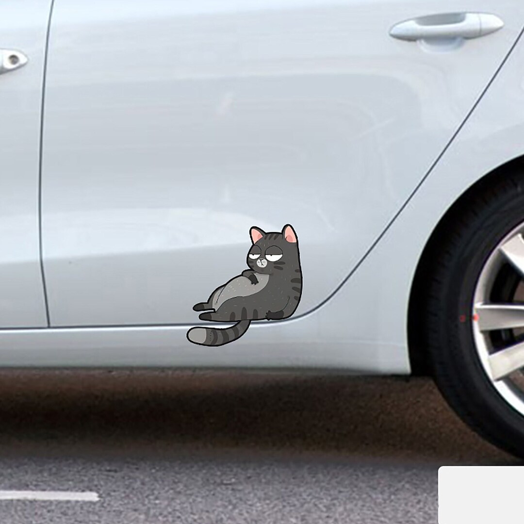 Cute Lazy Cats Lying Car Sticker, Reflective Car Bumper Trunk Scratches ...