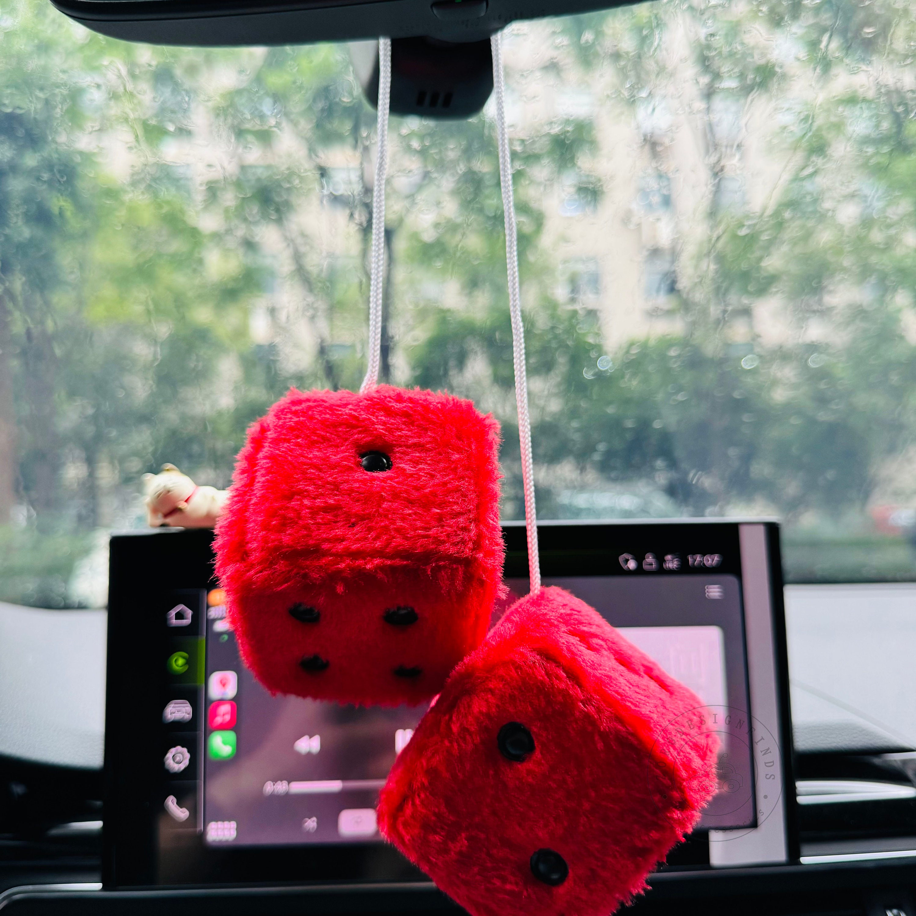 Red Dice Car Accessory, Dice Cute Car Decor Hanger, Kawaii Car ...