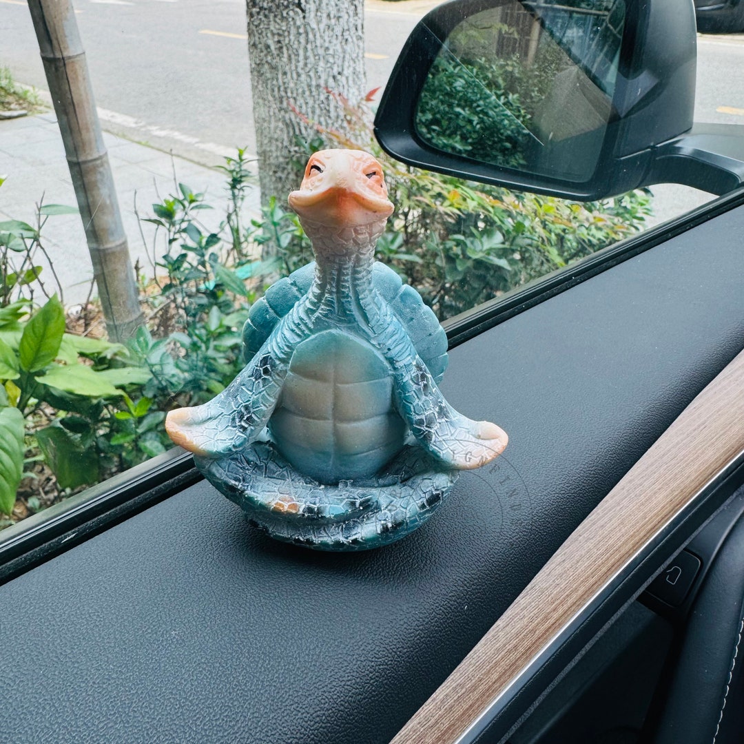 Yoga Turtle Car Mirror Decor, Cute Yoga Turtle Figurine, Creative ...