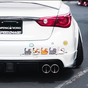 Cartoon Cute Cat Car Sticker, Funny Cat Scratch Cover Decals, Custom ...