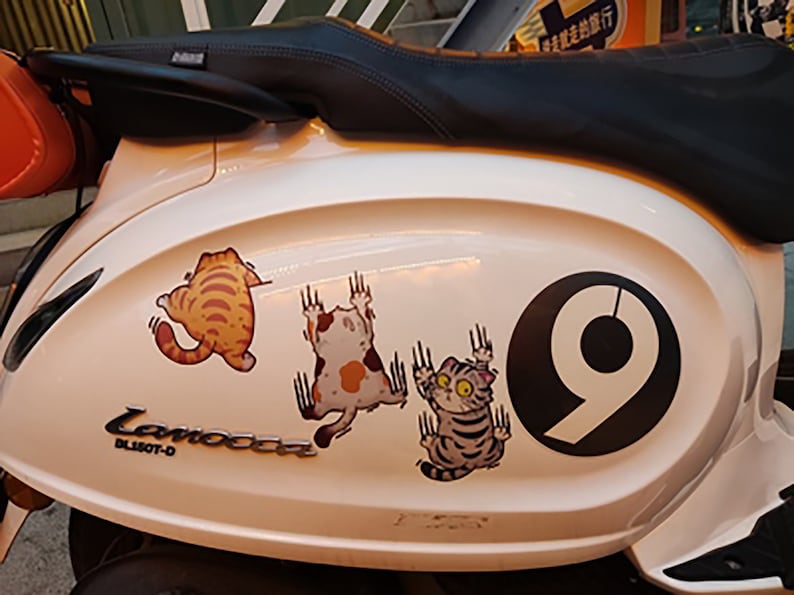 Cute Cartoon Cat Car Sticker Funny Cat Scratch Decals Custom - Etsy