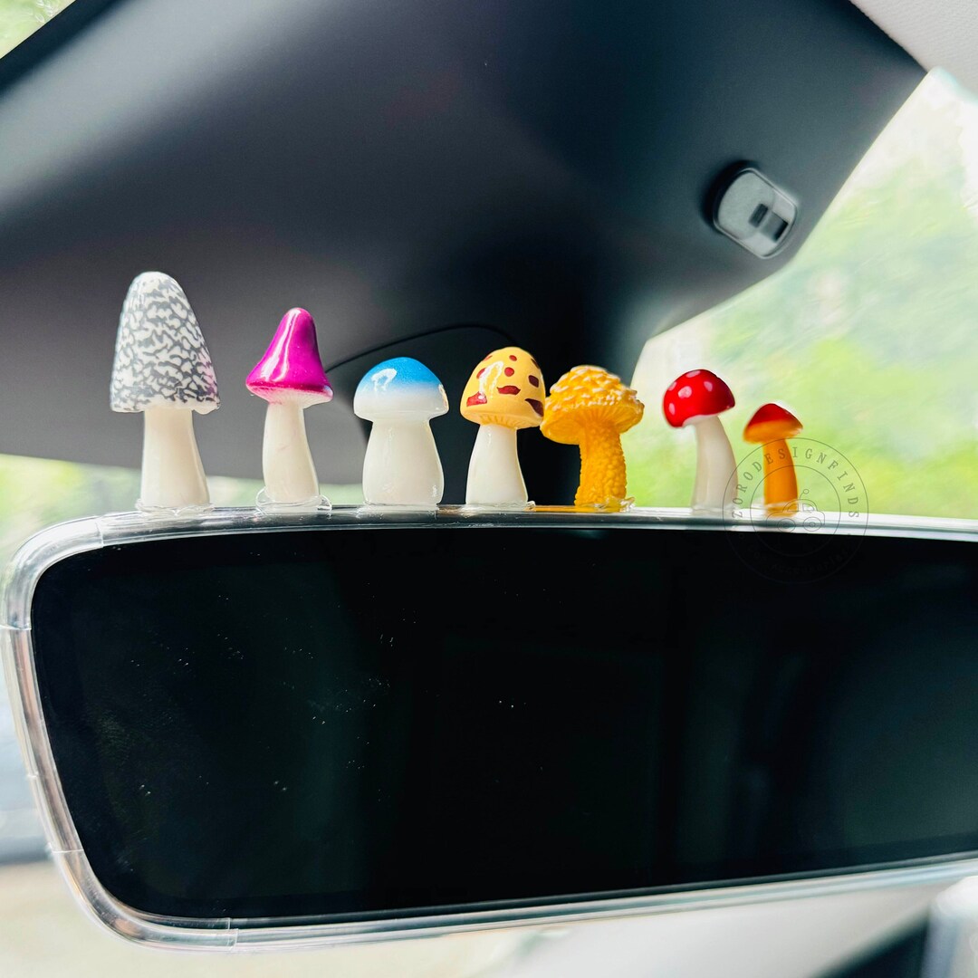 10 Style Mini Resin Mushroom Car Ornament, Mushroom Car Dashboard ...