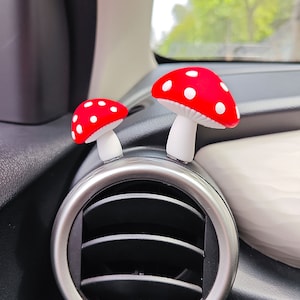 2pcs Small Mushroom Car Ornament,mushroom Car Dashboard Accessory ...